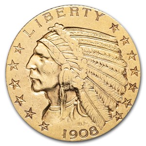 Buy 1908-S $5 Indian Gold Half Eagle AU | APMEX