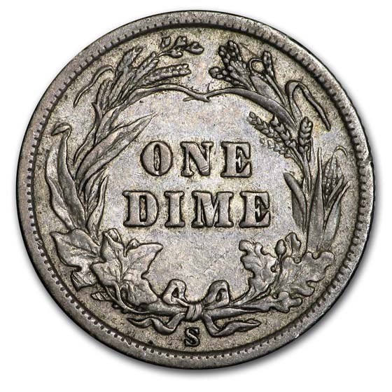 Buy 1908-S Barber Dime XF | APMEX