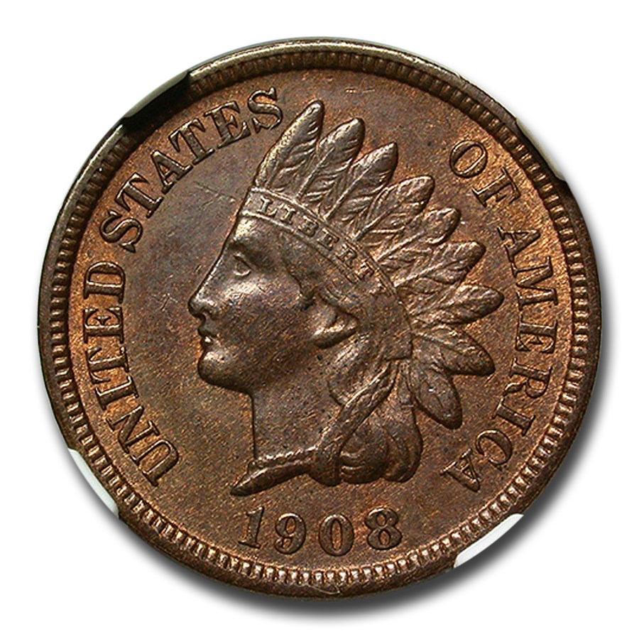 1908-S Indian Head Cent MS-61 NGC (Brown)