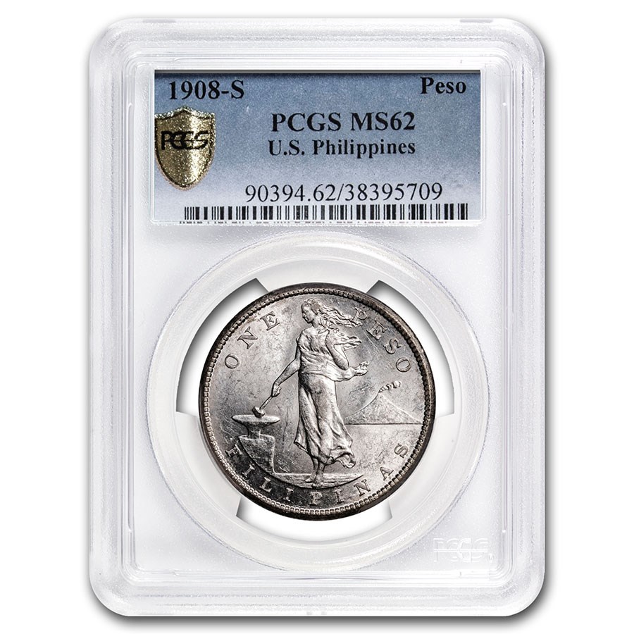 Buy 1908-S Philippines Silver Peso MS-61 PCGS | APMEX