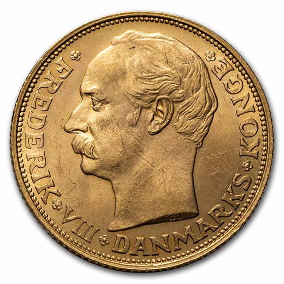 Buy 1908-VBP Denmark Gold 20 Kroner Christian X BU | APMEX