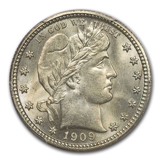 Buy 1909 Barber Quarter MS-66 PCGS | APMEX