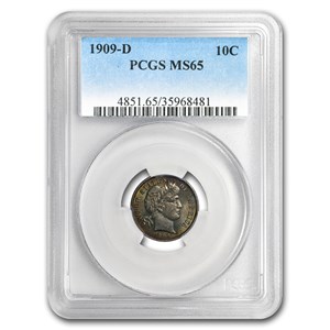 Buy 1909-D Barber Dime MS-65 PCGS | APMEX