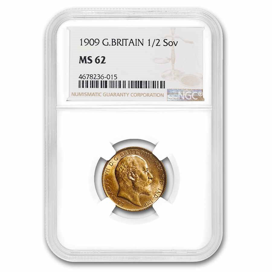 Buy 1909 Great Britain Gold Half Sovereign Edward VII MS-62 NGC | APMEX