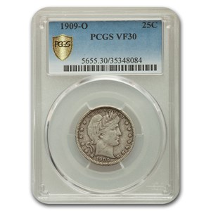 Buy 1909-O Barber Quarter VF-30 PCGS | APMEX