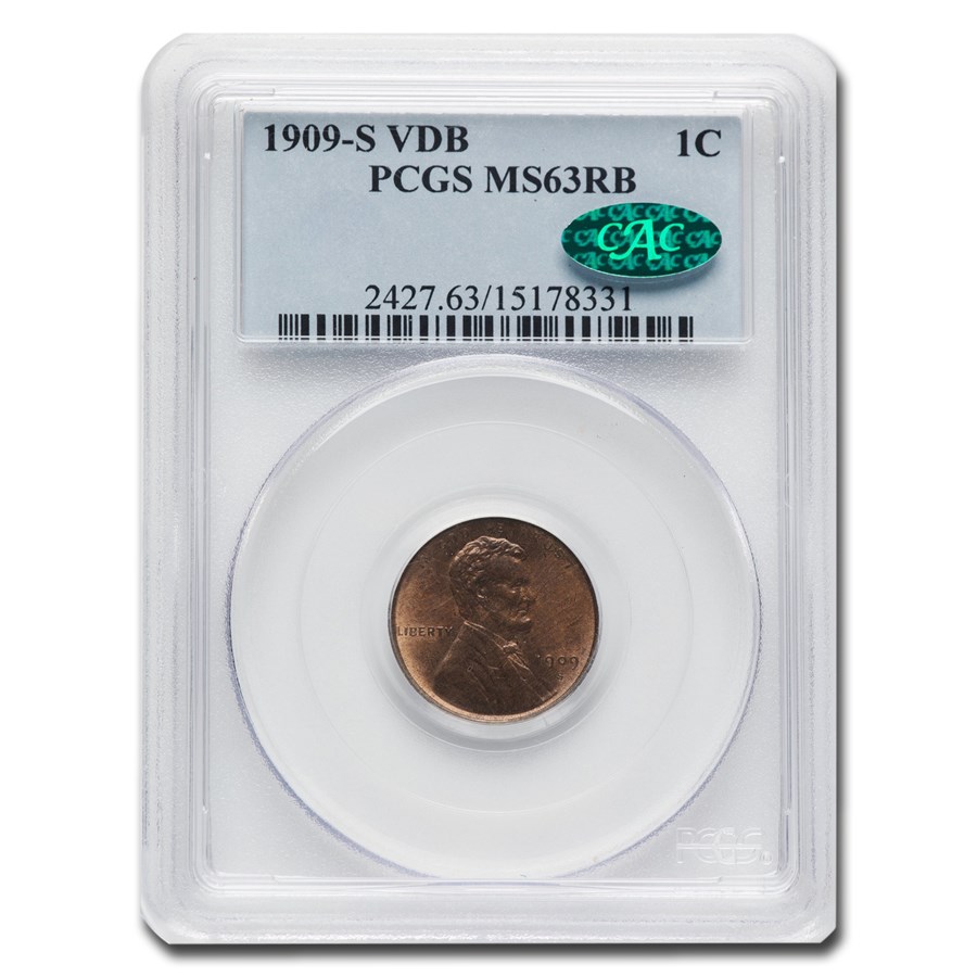 Buy 1909-S VDB Lincoln Cent MS-63 PCGS CAC (Red/Brown) | APMEX