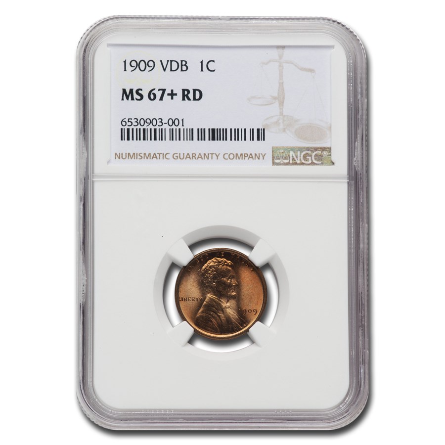 1909 VDB Lincoln Cent MS-67+ NGC (Red)