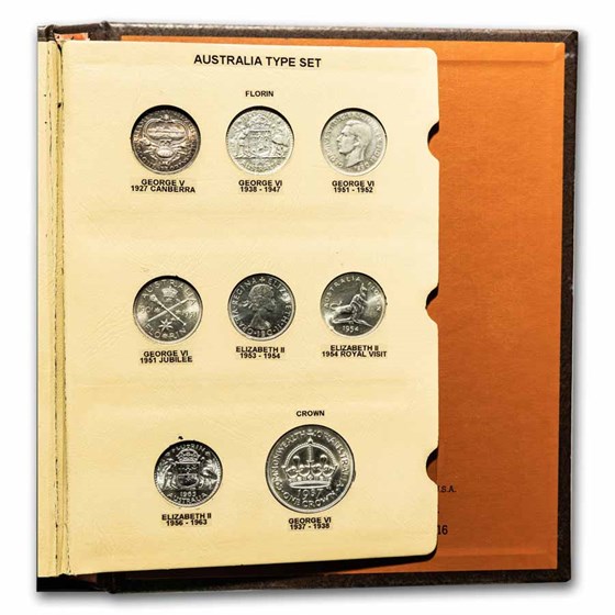 (1910-1964) 45-Coin Australia Type Set (Dansco Album)