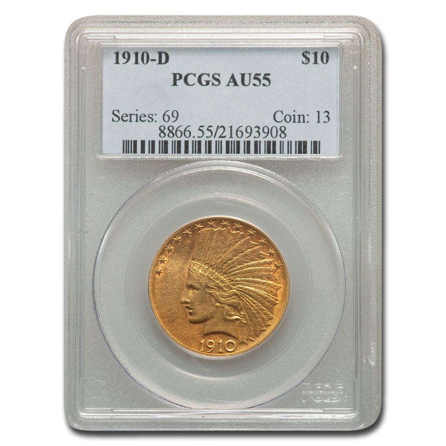 Buy 1910-D $10 Indian Gold Eagle AU-55 PCGS | APMEX