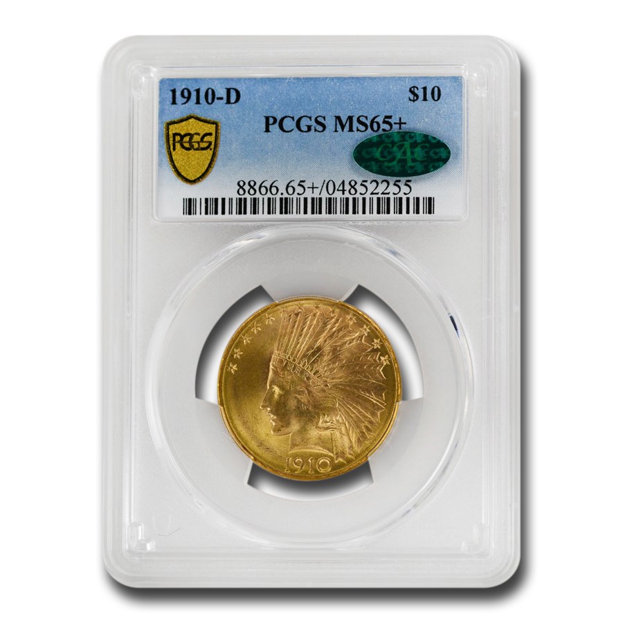 1910-D $10 Indian Gold Eagle MS-65+ PCGS CAC