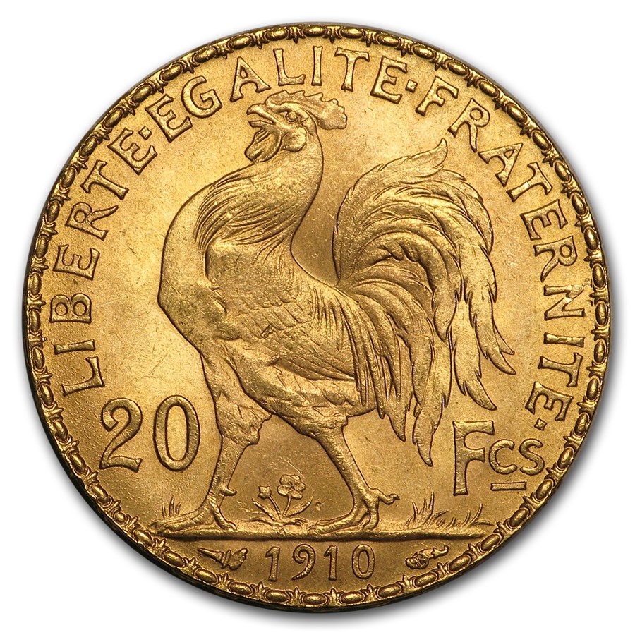 Buy BU 1910 20 Francs Rooster France Gold | APMEX