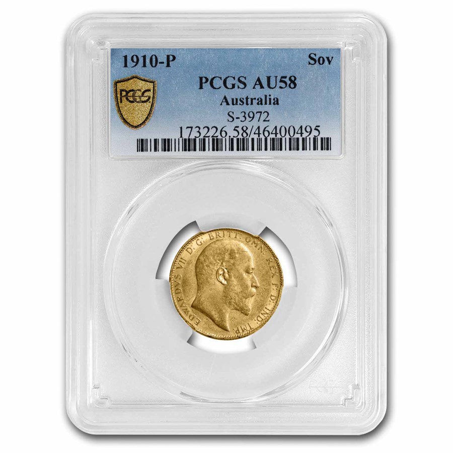 Buy 1910-P Australia Gold Sovereign Edward VII AU-58 PCGS | APMEX
