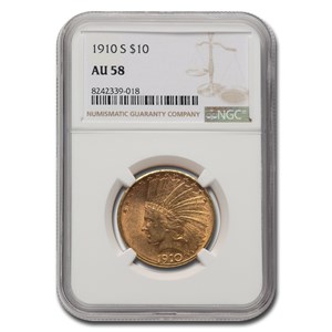 Buy 1910-S $10 Indian Gold Eagle AU-58 NGC | APMEX