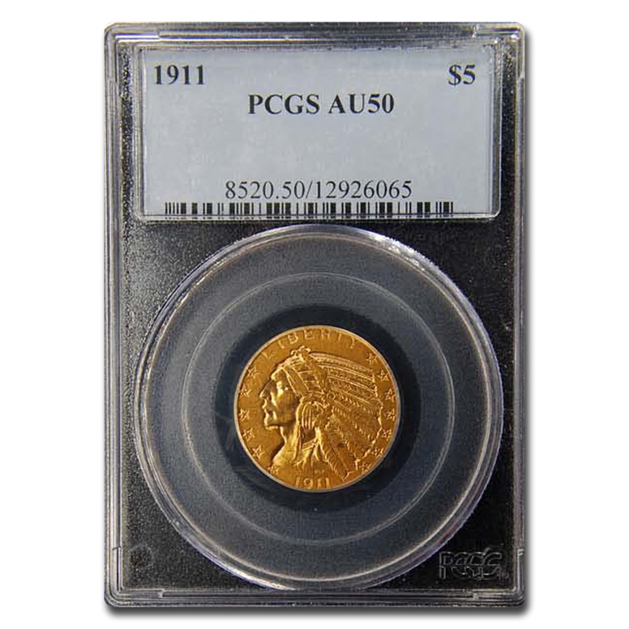 Buy 1911 $5 Indian Gold Half Eagle AU-50 PCGS | APMEX