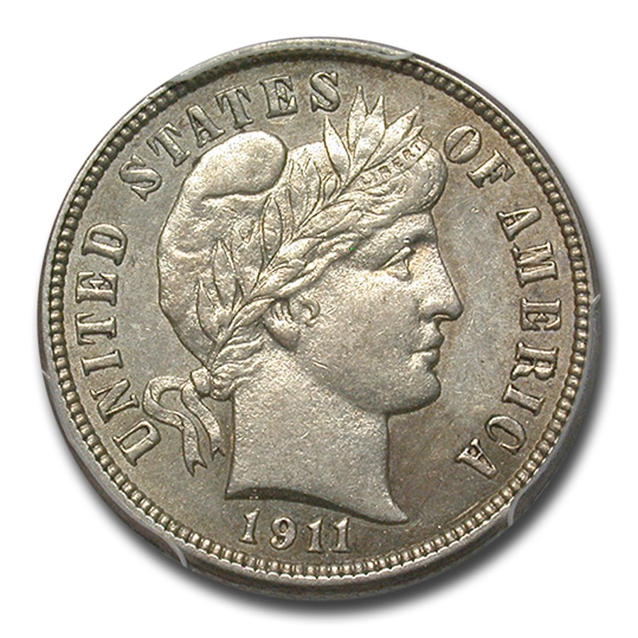 Buy 1911 Barber Dime AU-58 PCGS | APMEX