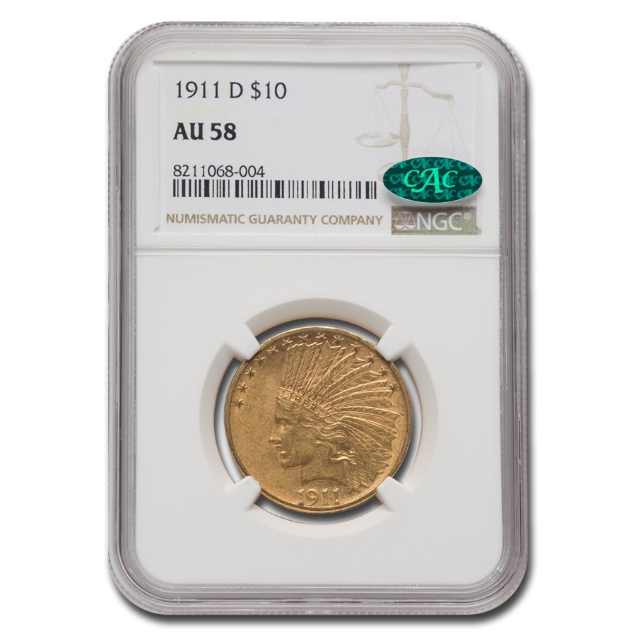 Buy 1911-D $10 Indian Gold Eagle AU-58 NGC CAC | APMEX