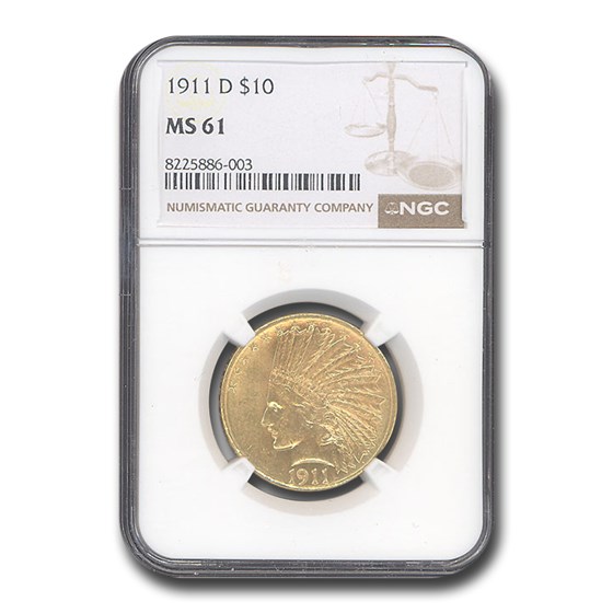 Buy 1911-D $10 Indian Gold Eagle MS-61 NGC | APMEX