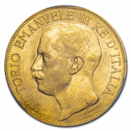 Buy 1911-R Italy Gold 50 Lire Emanuele III MS-61 | APMEX