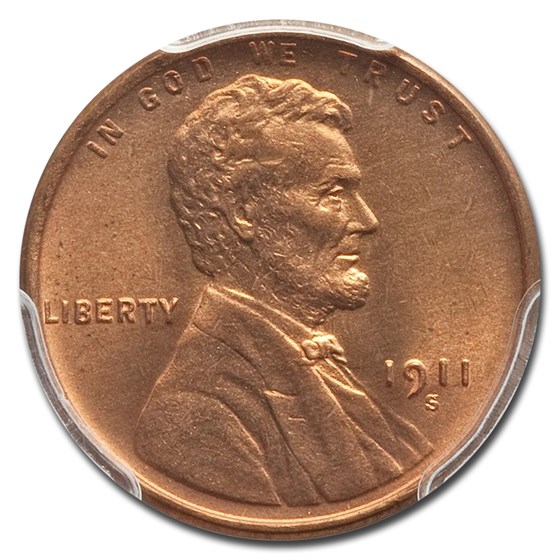 Buy 1911-S Lincoln Cent MS-66 PCGS CAC (Red) | APMEX