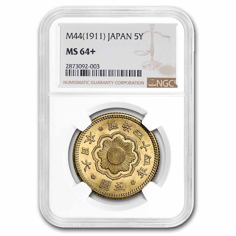 Buy 1911(M44) Japan Gold 5 Yen MS-64+ NGC | APMEX
