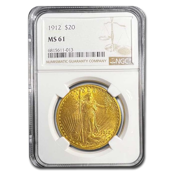 Buy 1912 $20 St Gaudens Gold Double Eagle MS-61 NGC | APMEX