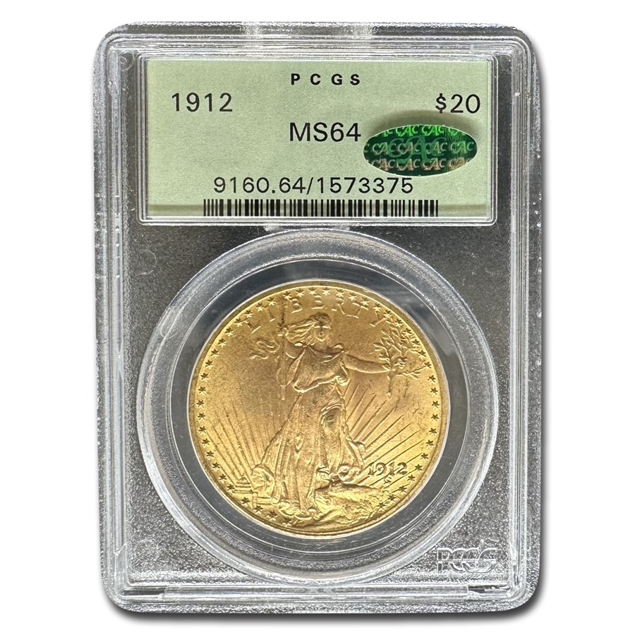Buy 1912 $20 St Gaudens Gold Double Eagle MS-64 PCGS CAC | APMEX