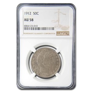 Buy 1912 Barber Half Dollar AU-58 NGC | APMEX