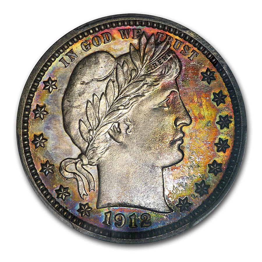 Buy 1912 Barber Quarter PR-64 PCGS (Beautifully Toned) | APMEX