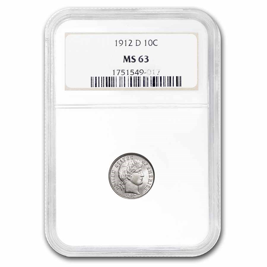 Buy 1912-D Barber Dime MS-63 NGC | APMEX