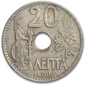 Buy 1912 Greece 20 Lepta Athena Average Circ | APMEX