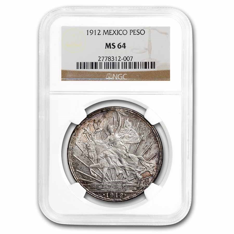 Buy 1912 Mexico Silver Peso Caballito MS-64 NGC | APMEX