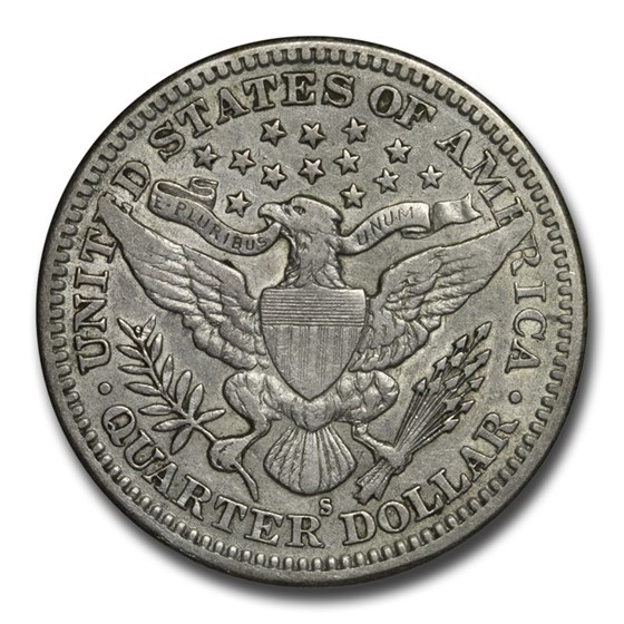 Buy 1912-S Barber Quarter VF | APMEX