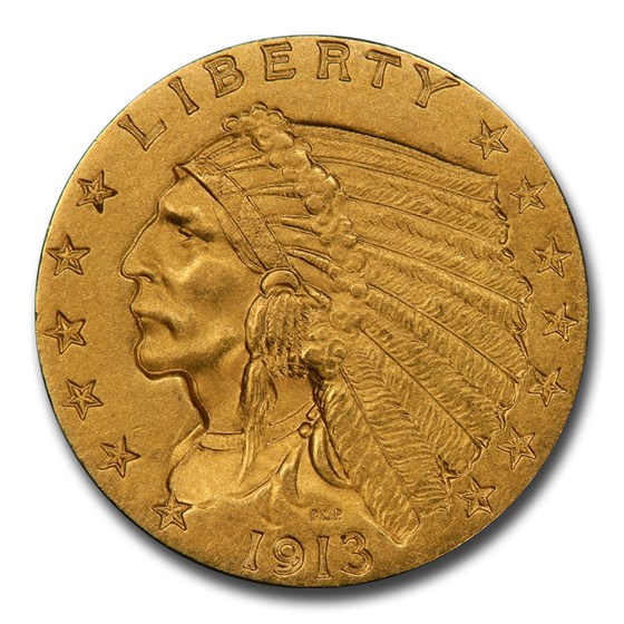 Buy 1913 $2.50 Indian Gold Quarter Eagle PR-64 PCGS CAC | APMEX