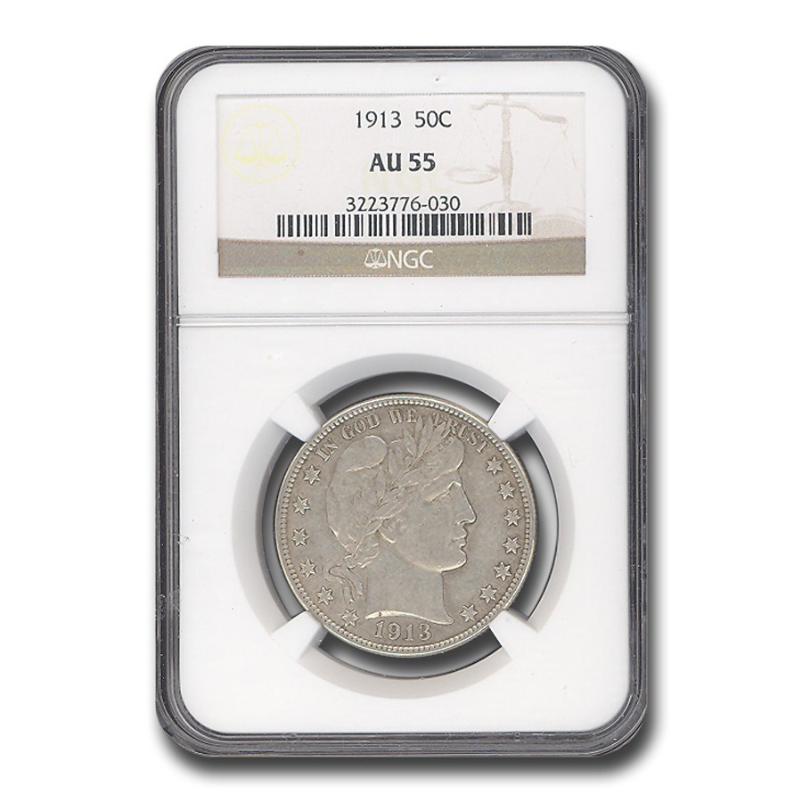 Buy 1913 Barber Half Dollar AU-55 NGC | APMEX
