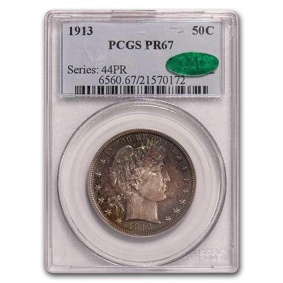 Buy 1913 Barber Half Dollar PR-67 PCGS CAC | APMEX