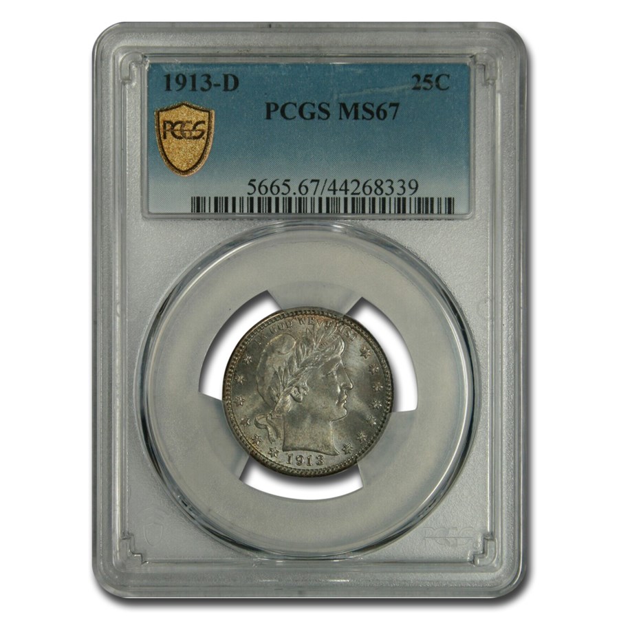 Buy 1913-D Barber Quarter MS-67 PCGS | APMEX