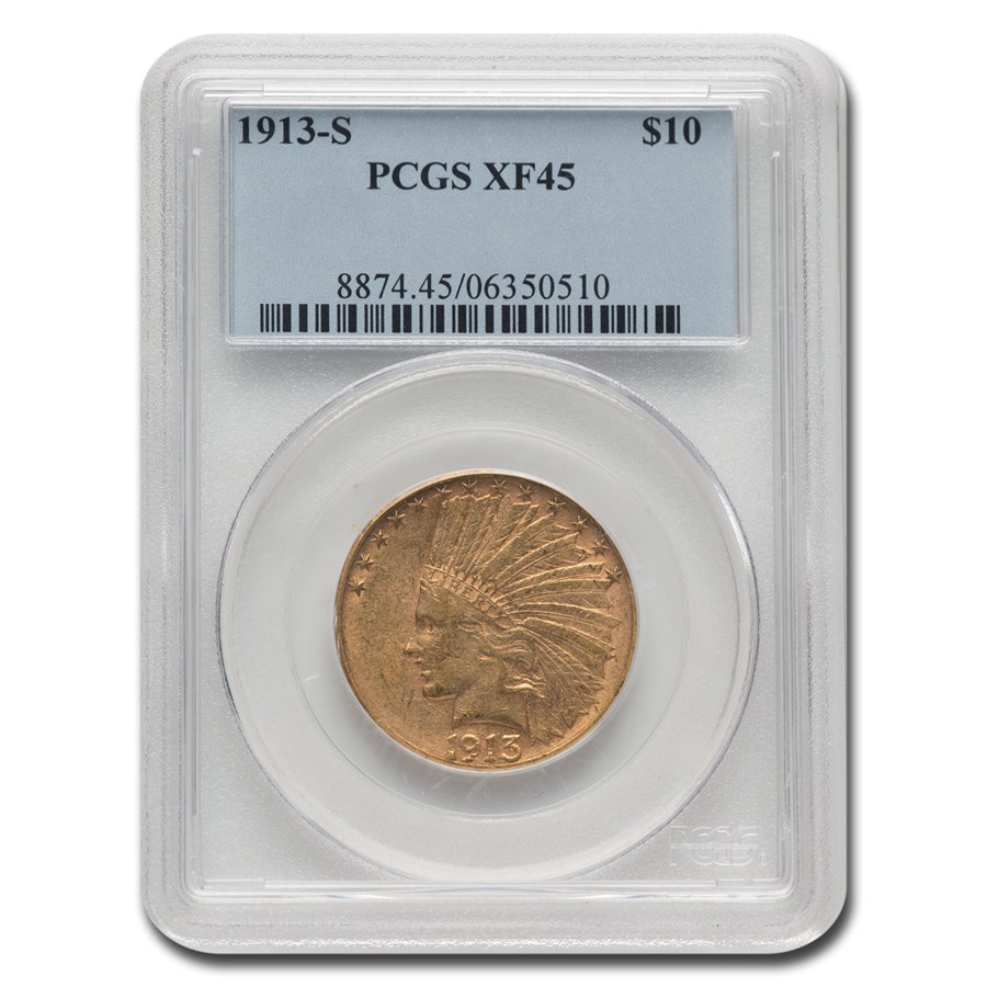 1913-S $10 Indian Gold Eagle XF-45 PCGS