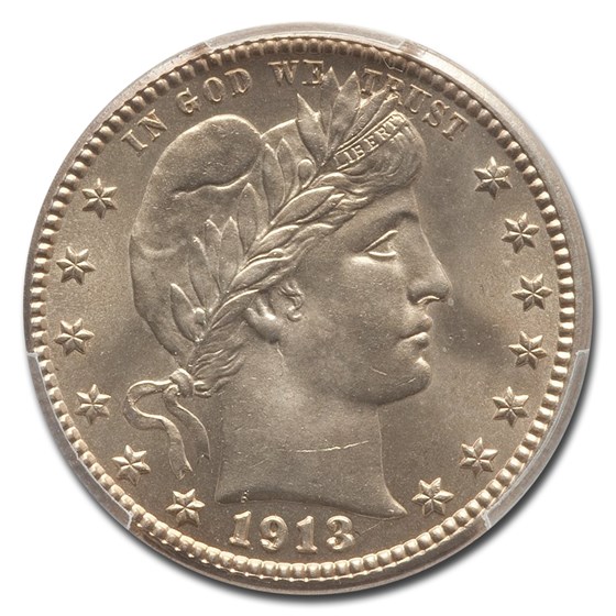 Buy 1913-S Barber Quarter MS-64 PCGS | APMEX