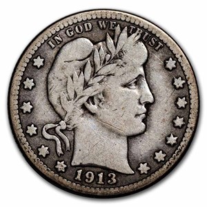 Buy 1913-S Barber Quarter VG Details (Cleaned) | APMEX