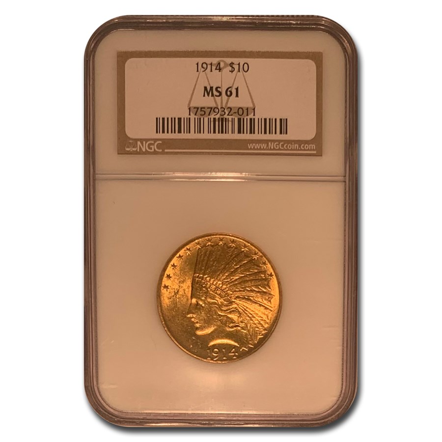 Buy 1914 $10 Indian Gold Eagle MS-61 NGC | APMEX