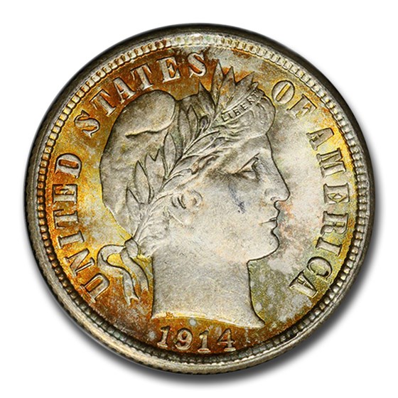 Buy 1914 Barber Dime MS-65 PCGS | APMEX