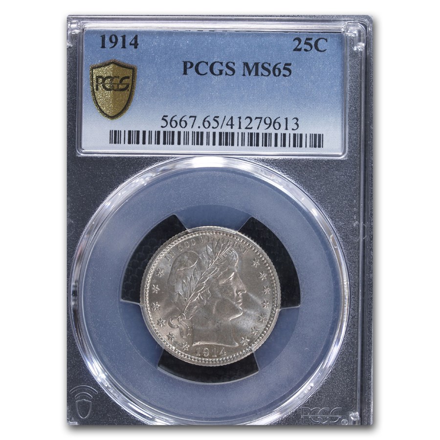 Buy 1914 Barber Quarter MS-65 PCGS | APMEX