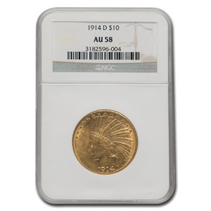 Buy 1914-D $10 Indian Gold Eagle AU-58 NGC | APMEX
