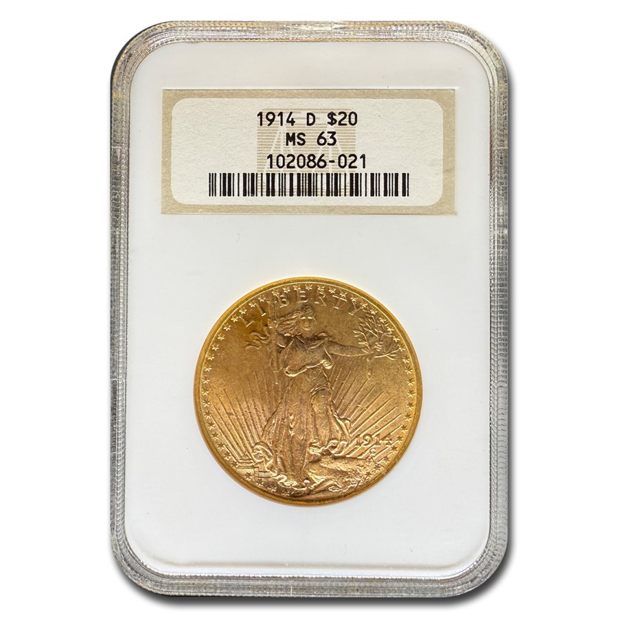 Buy 1914-D $20 St Gaudens Gold Double Eagle MS-63 NGC | APMEX