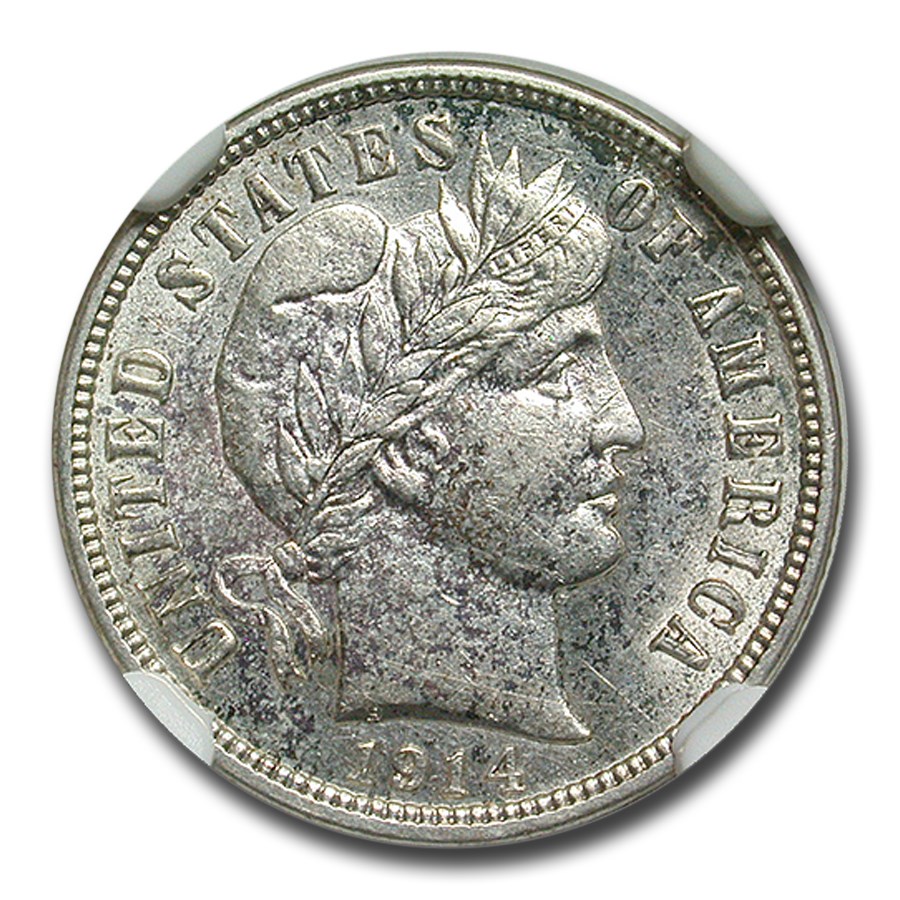 1914-D Barber Dime MS-61 NGC