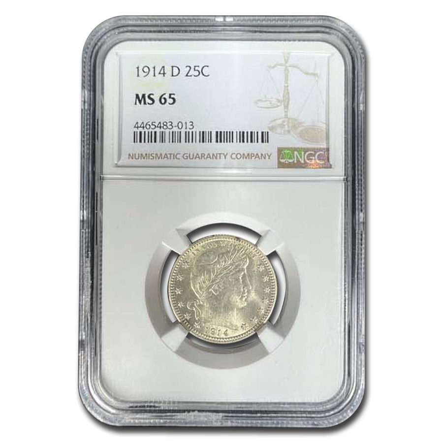 1914-D Barber Quarter MS-65 NGC