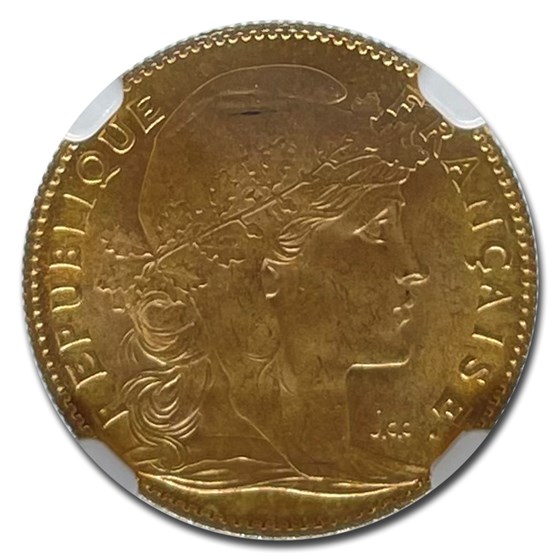 Buy 1914 France Gold 10 Francs Rooster MS-65 NGC | APMEX