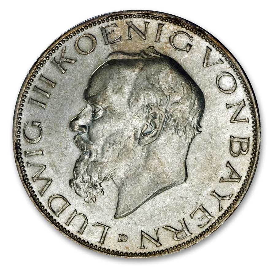 Buy 1914 Germany Silver 3 Mark Bavaria Ludwig III Avg Circ | APMEX
