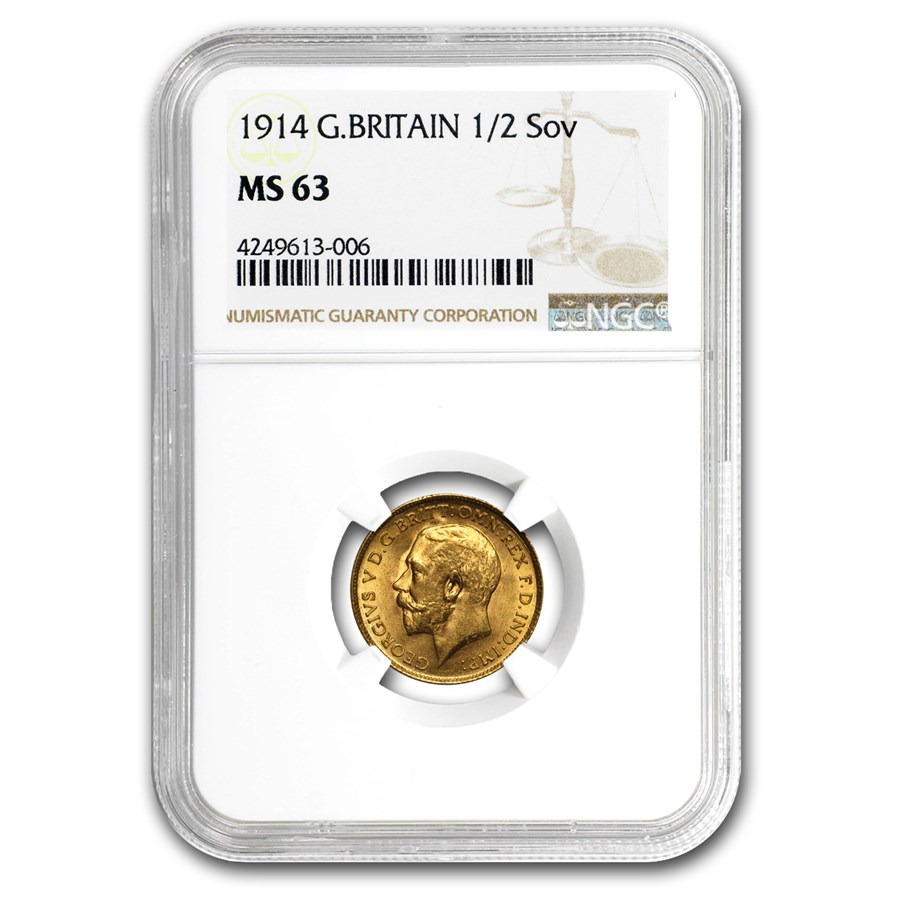 Buy 1914 Great Britain Gold 1/2 Sovereign George V MS-63 NGC | APMEX