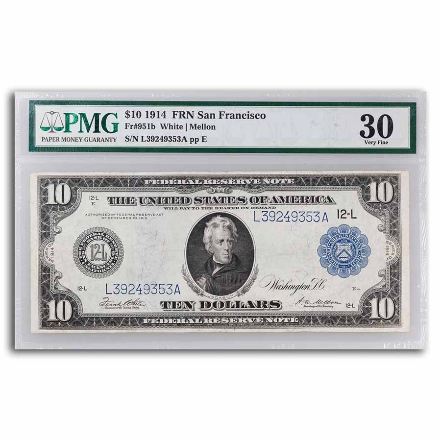 Buy 1914 (L-San Francisco) $10 FRN VF-30 PMG (Fr#951b) | APMEX